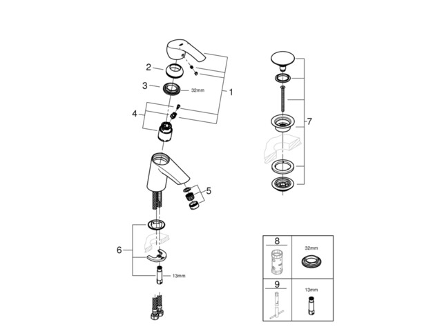 Allure Szczotka toaletowa (komplet) 40340GL1 | 40340GL1 | GROHE ...