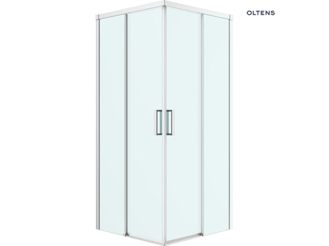 Oltens Breda shower enclosure 80x80 cm square chrome/transparent glass ...