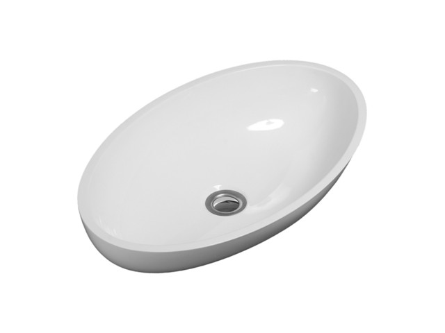 CRETE CRETEBP - Countertop basin marble+, 51 x 30 cm, glossy white ...