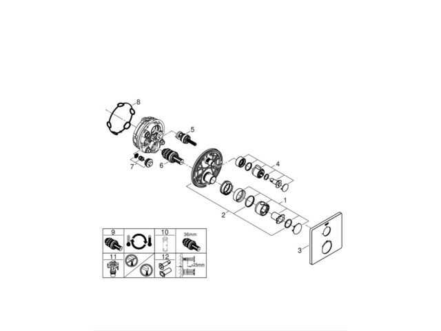 Grohtherm Bateria termostatyczna do obsługi jednego wyjścia wody ...