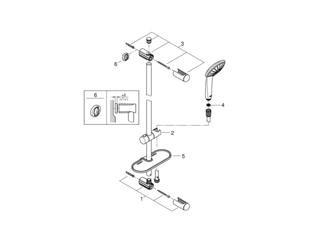 Euphoria 110 Champagne Zestaw z drążkiem prysznicowym, 3 strumienie 27227001 | 27227001 | GROHE ...