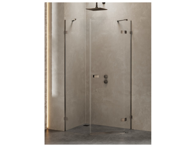 AVEXA GUNMETAL BRUSHED KABINA PIĘCIOKĄTNA ASYMETRYCZNA | NEW TRENDY ...