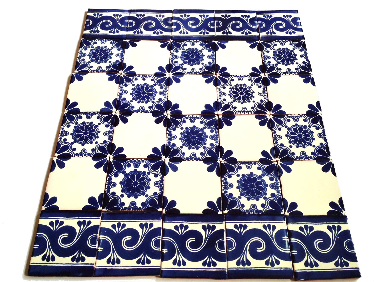 Mirta - Set of mexican tiles with a border | Mix-12 | Cerames - ArchiUp ...