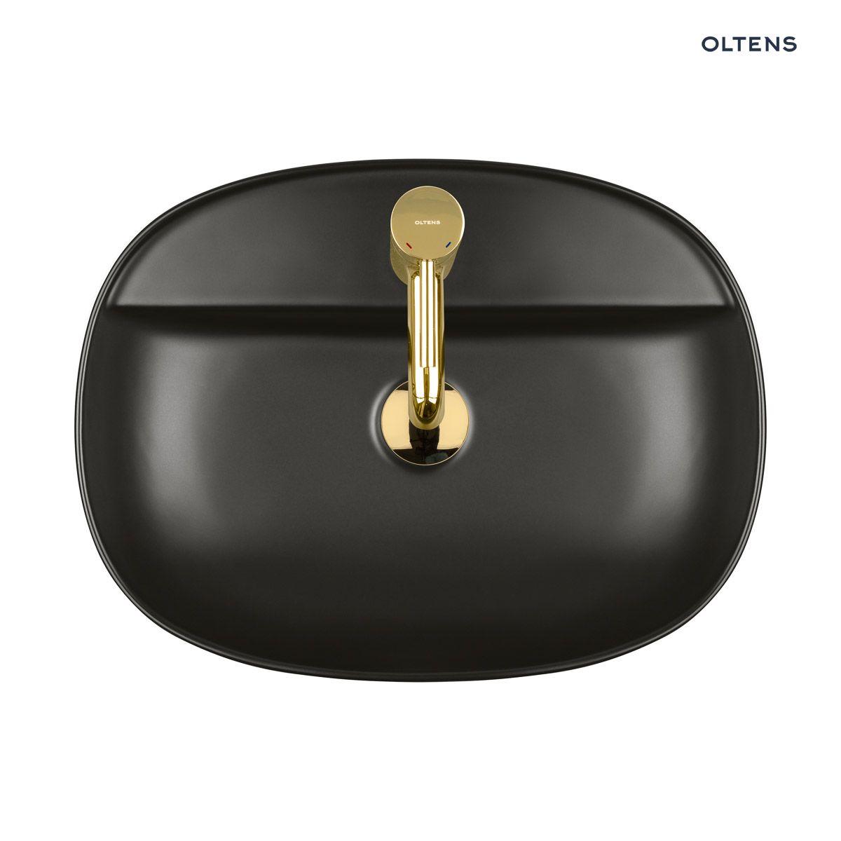 Oltens Hamnes Thin countertop basin 51x39 cm with tap hole oval matte ...