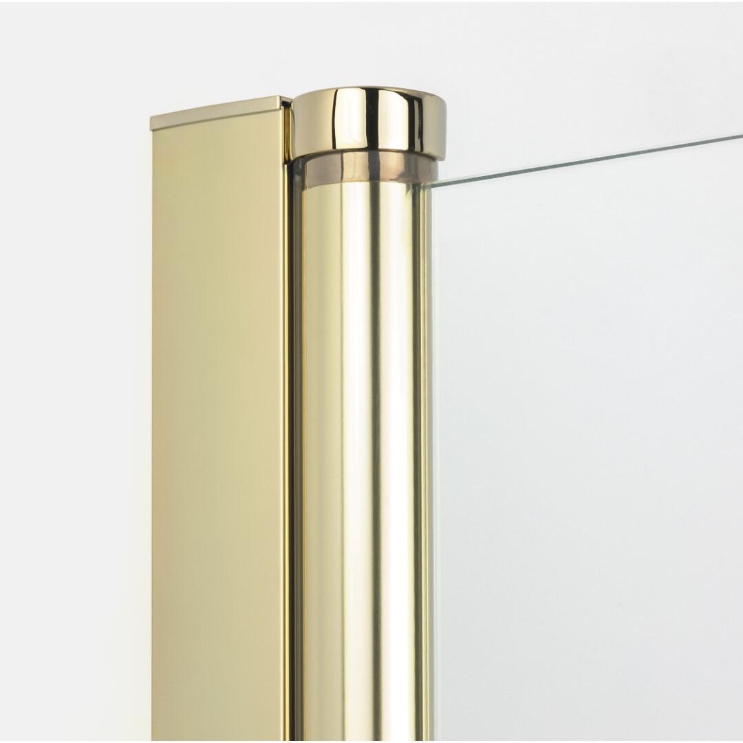 New Soleo Light Gold walk-in shower enclosure with additional wall ...