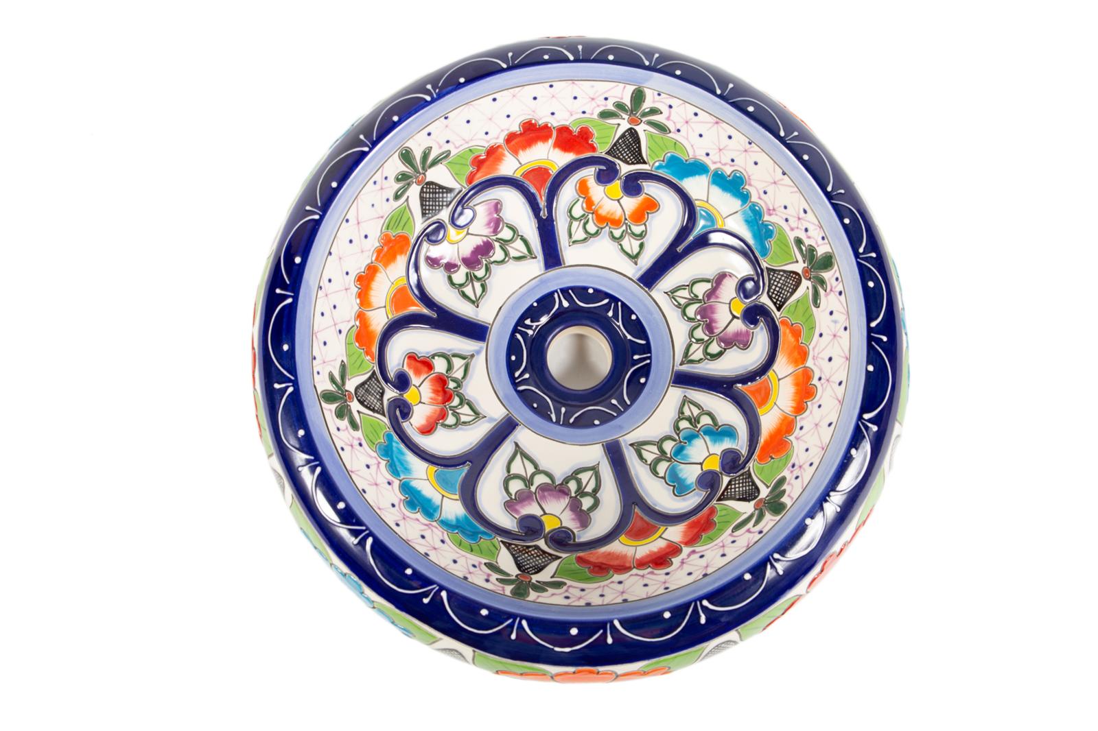 Victoria - hand-painted countertop basin from Mexico | UN-OBLA-A40 ...