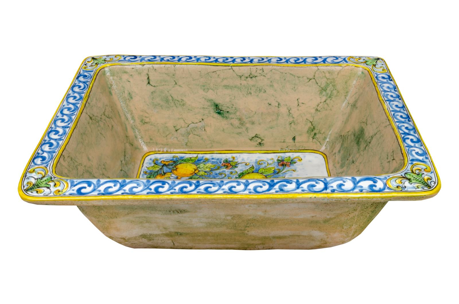 Mela- Italian hand-painted kitchen sink | UM-lavr11-prost62x46 ...