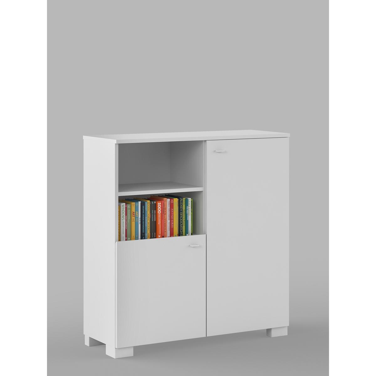 Bookcase 100 low UNI WHITE | 251 Regał 100 niski UNI WHITE | MEBLIK ...