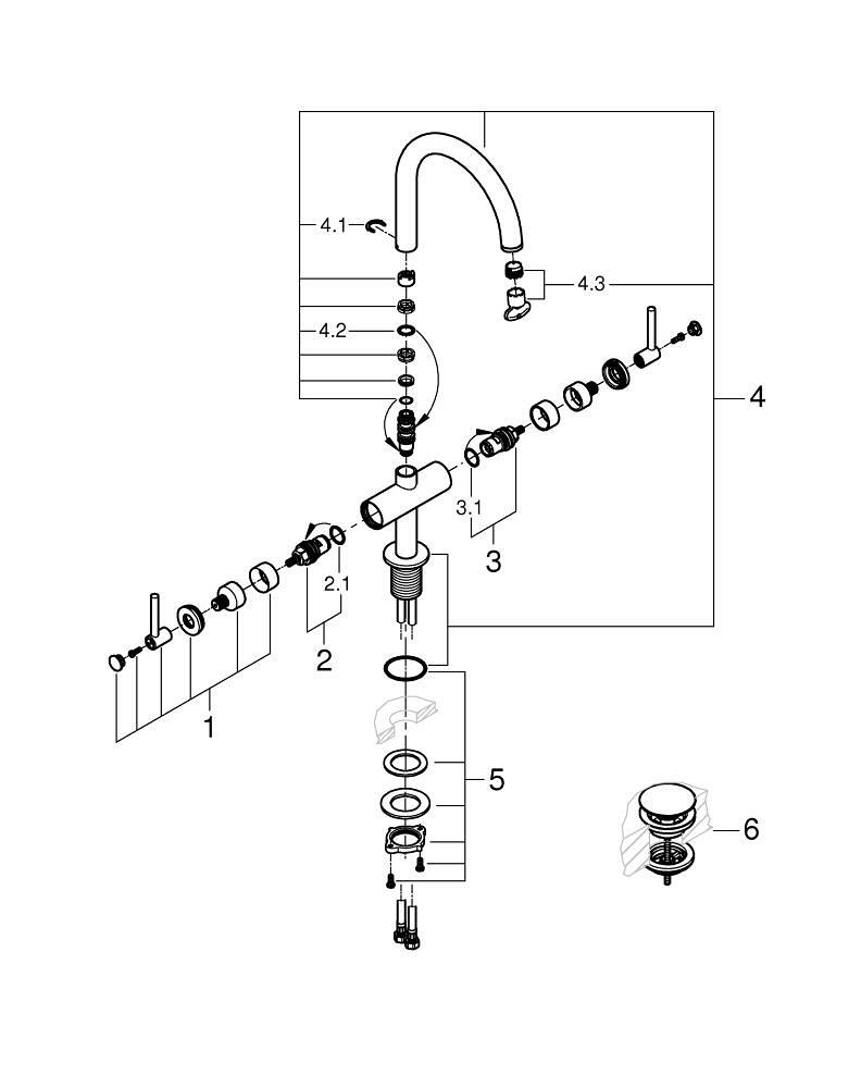 Essence Wolnostojąca bateria wannowa 25248KF1 | 25248KF1 | GROHE ...