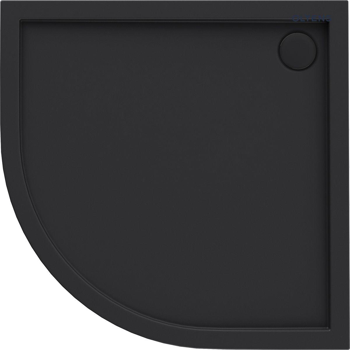 Oltens Superior shower tray 90x90 cm half-round acrylic matte black ...