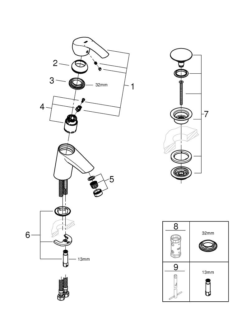 Allure Szczotka toaletowa (komplet) 40340GL1 | 40340GL1 | GROHE ...
