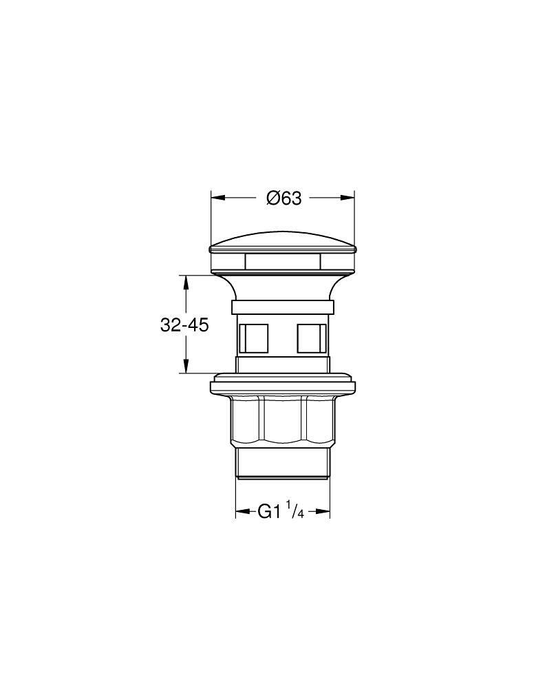 Zestaw odpływowy z korkiem typu naciśnij - otwórz 40824000 | 40824000 ...