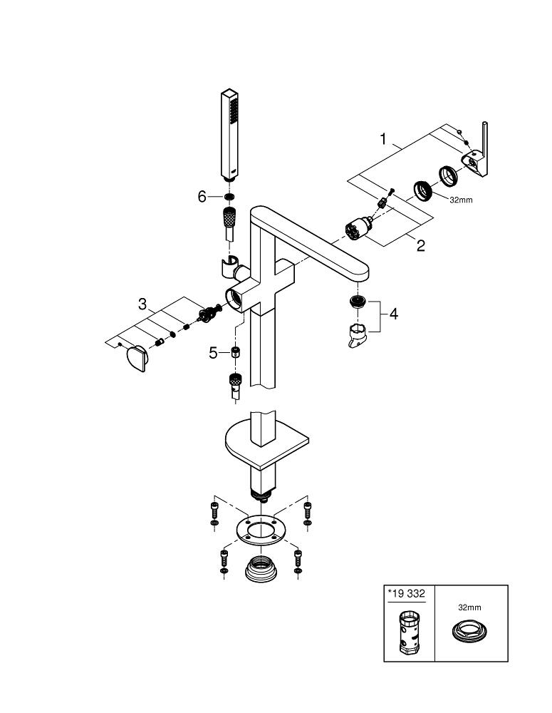 GROHE Plus Wolnostojąca bateria wannowa 23846003 | 23846003 | GROHE ...