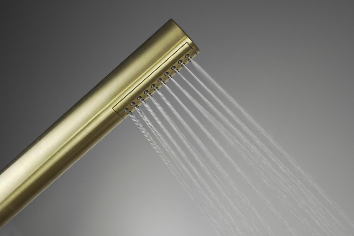 SILIA HEXA - Shower column, with shower mixer - brushed gold - NHS_R4X ...