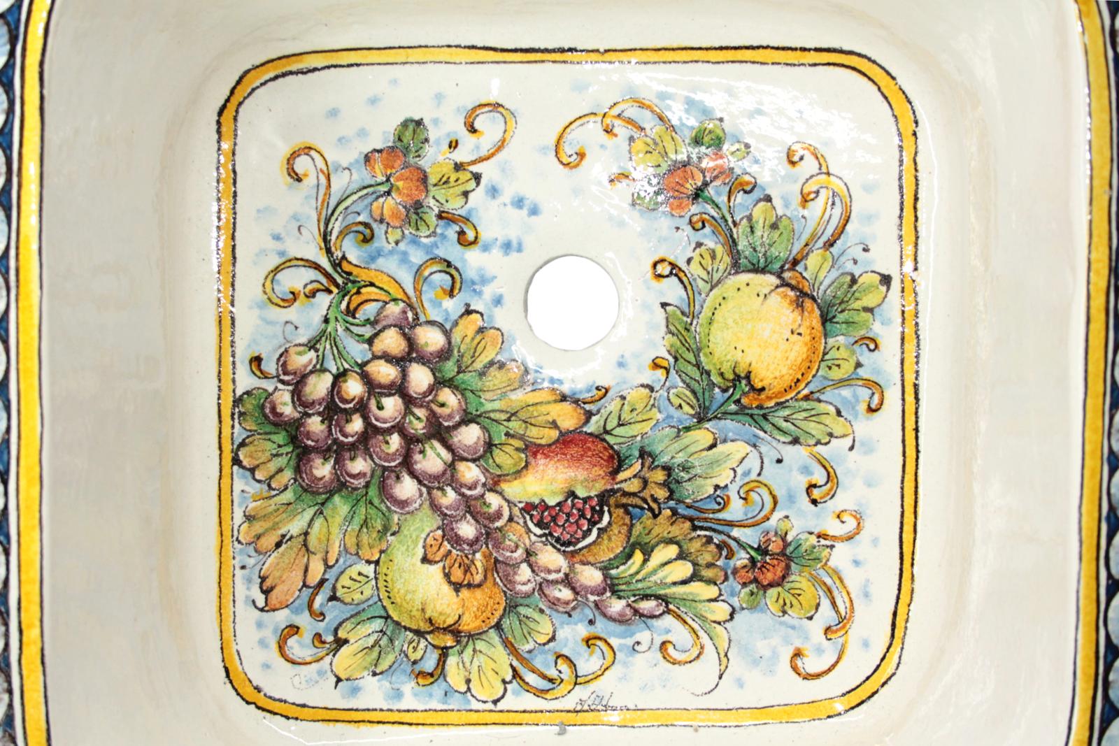 Giulia - Italian hand-painted kitchen sink | Um-lavq12-52x52 | Cerames ...