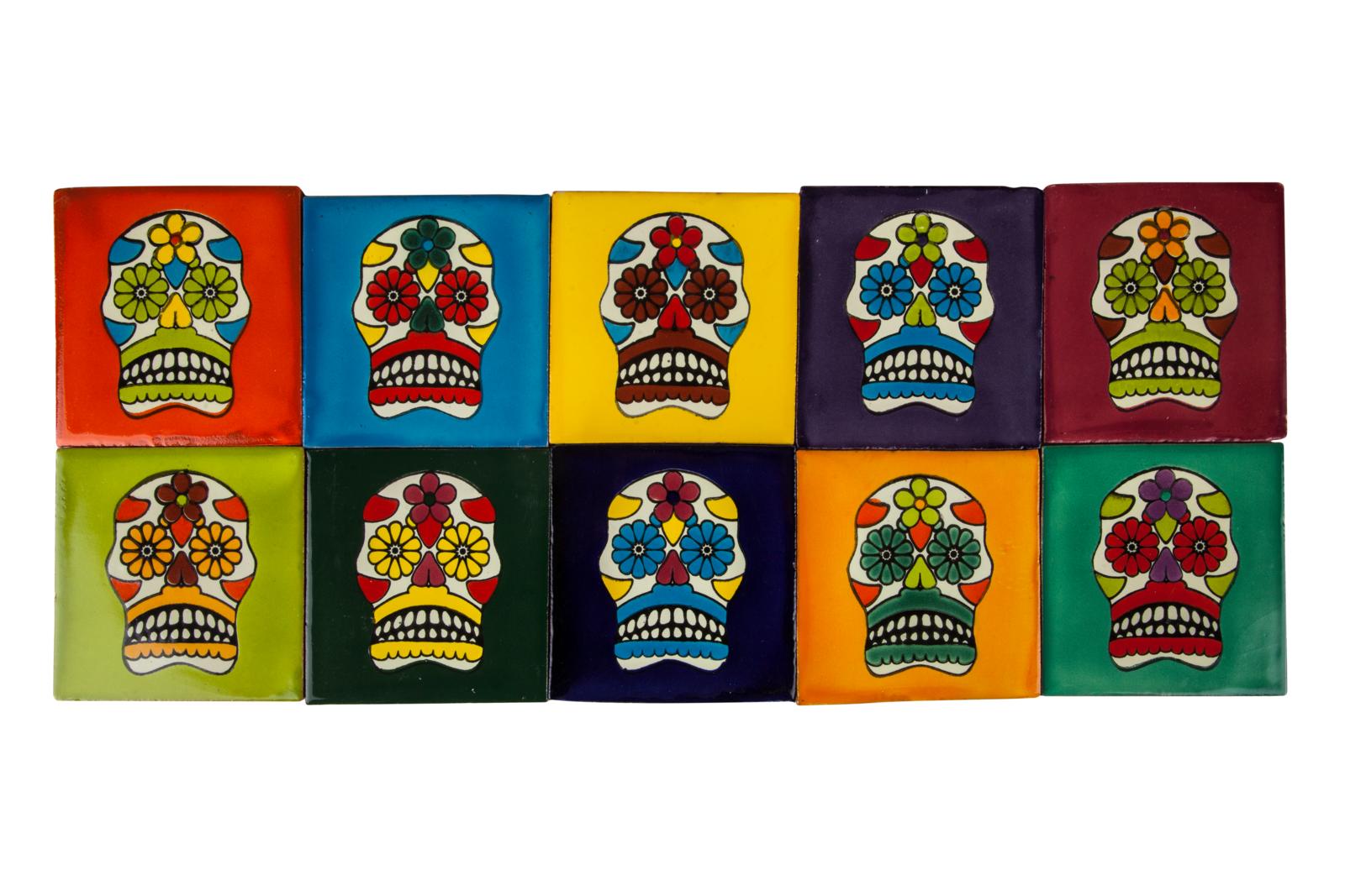 Calaveras - Set of 30 pop art designs of multi-colored tiles | plytki ...