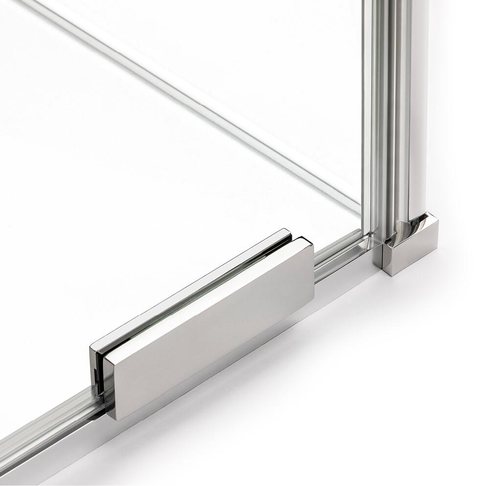 Smart walk-in shower enclosure, sliding, slanted bracket, railing | NEW ...