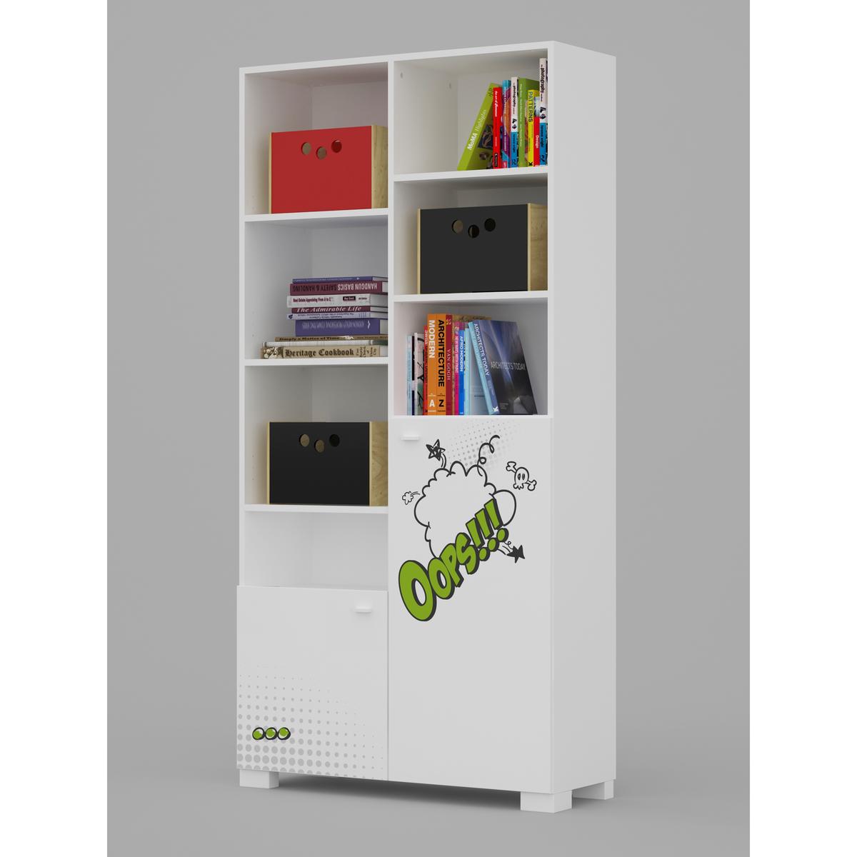 Bookcase YO 100 high COMICS WHITE/DARK | 249. Regał YO 100 wysoki ...