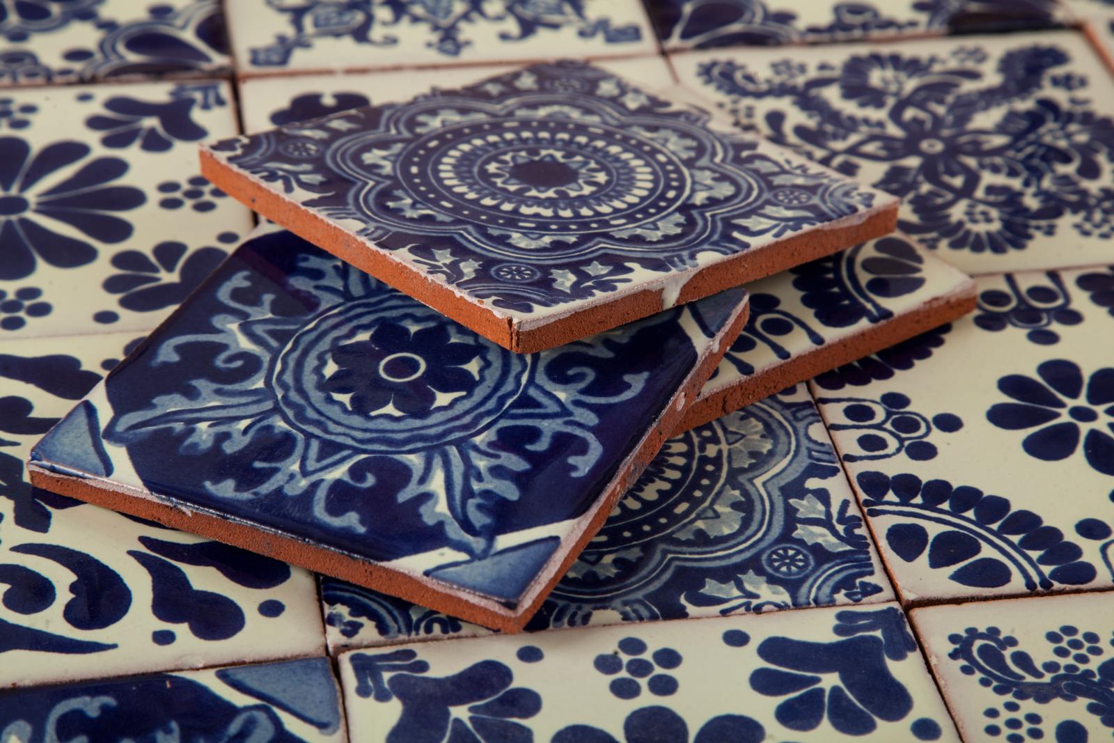 Azul - Patchwork of Mexican tiles in yellow and blue colors | mix-14 ...