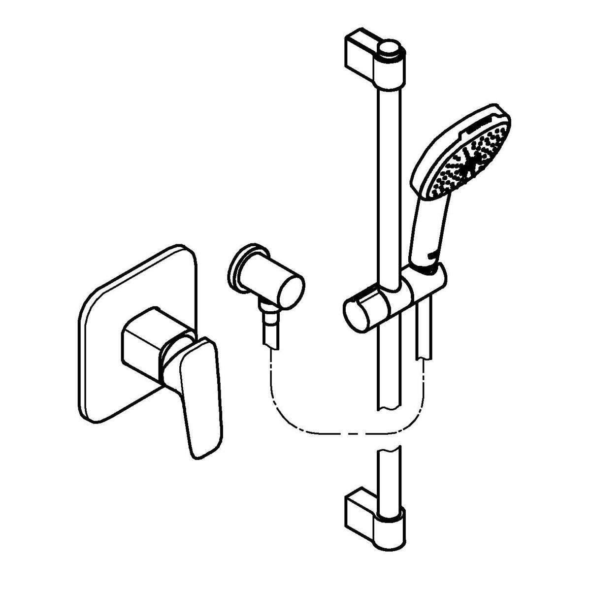 GROHE Cubeo Concealed shower system with Tempesta 110 1053352430 ...