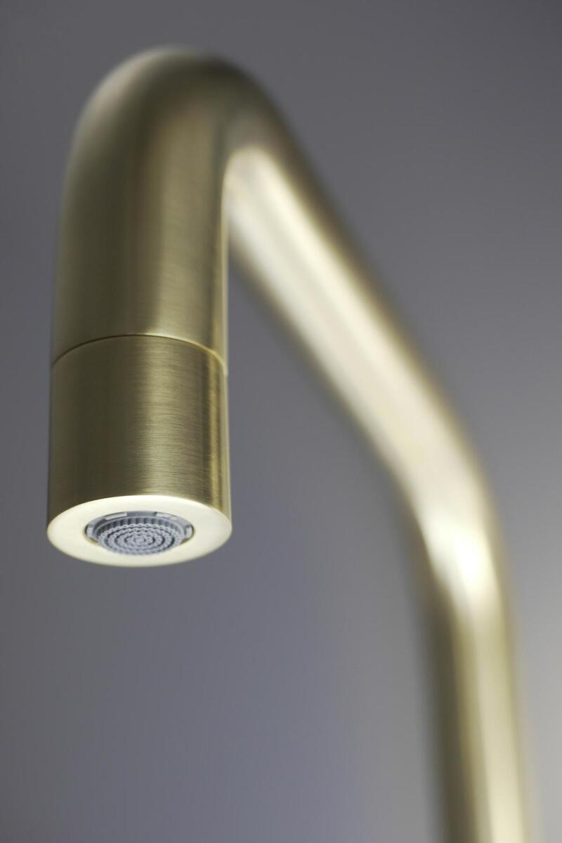 SILIA HEXA - Shower column, with shower mixer - brushed gold - NHS_R4X ...
