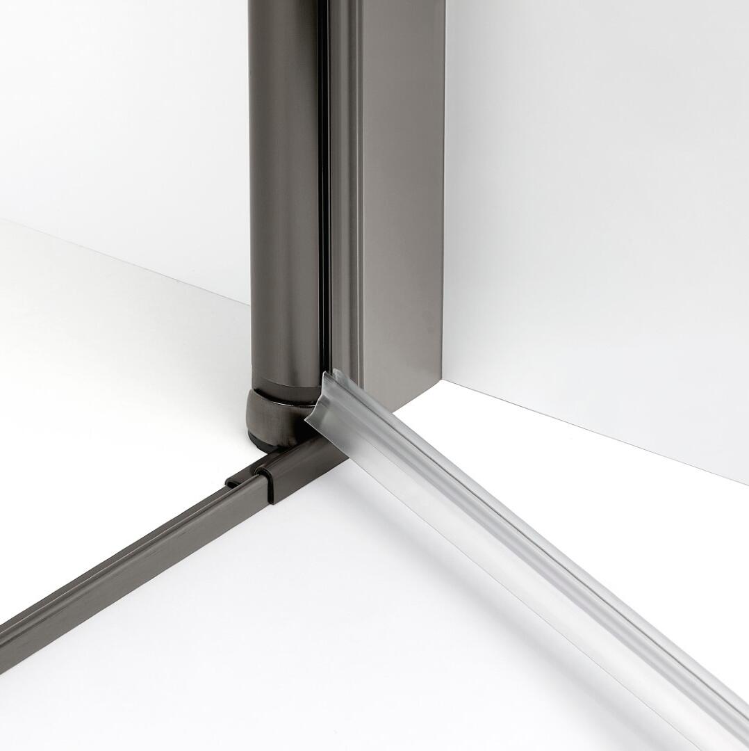 New Soleo Gunmetal Brushed shower cabin, parallel bracket single door ...