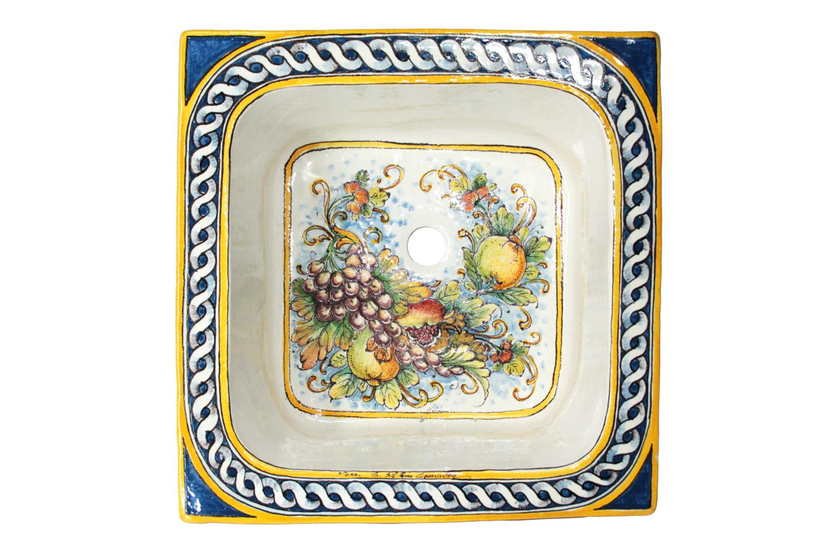 Giulia - Italian hand-painted kitchen sink | Um-lavq12-52x52 | Cerames ...