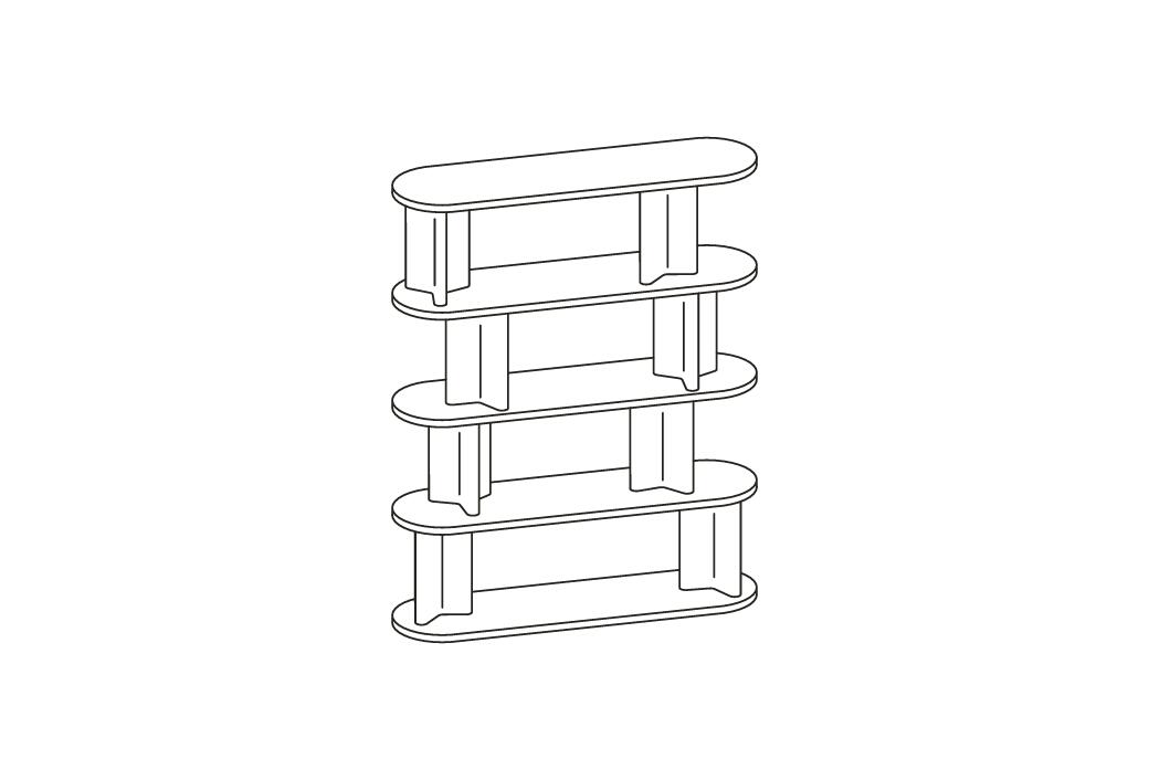 Cactus Bookcase | CA-120-4O-L-L | Noti - ArchiUp.com - A free BIM & CAD objects library