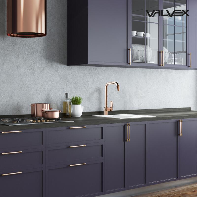 Aurora Rose Gold Standing kitchen mixer with side lever | 2445250 ...