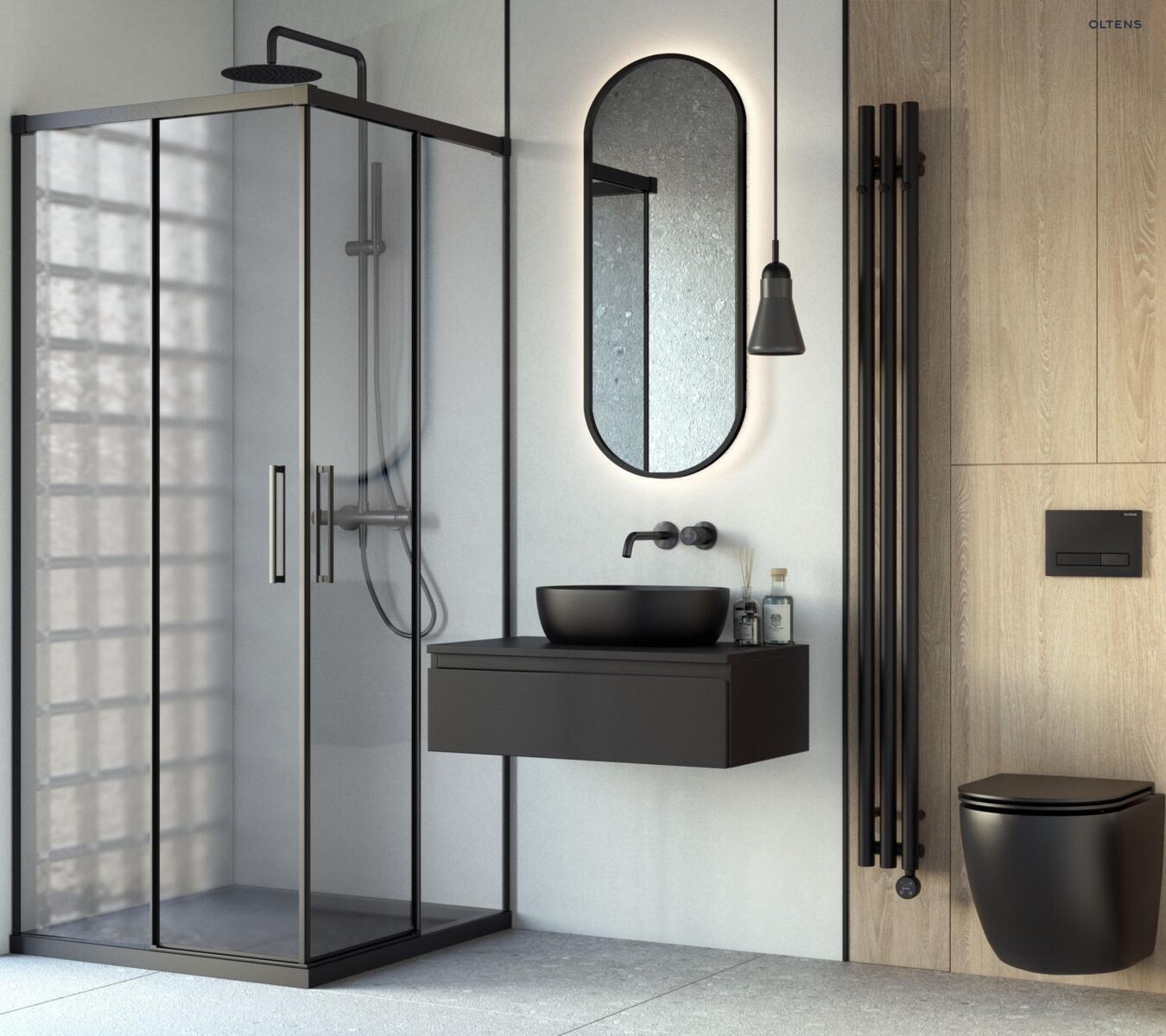 Oltens Stang (e) bathroom radiator 180x15 cm, electric, matte black ...