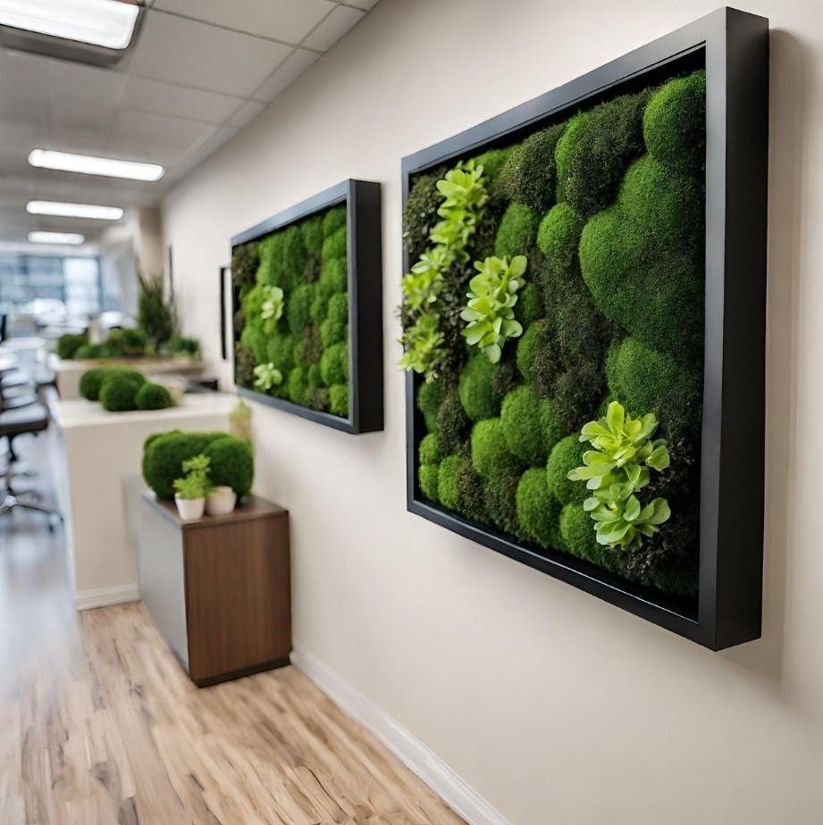 Zielone dekoracje z mchu, Zielone ściany z mchu na wymiar , Chrobotek ...